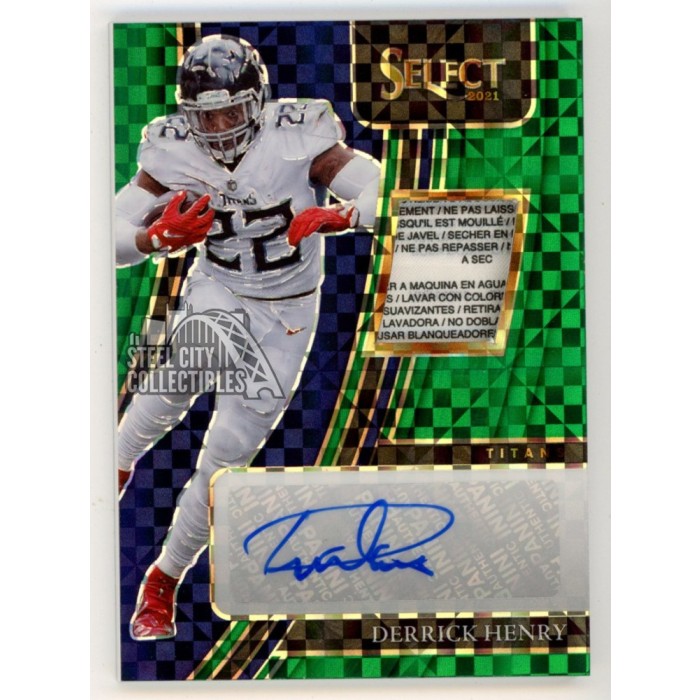 Derrick Henry 2021 Panini Select Green Autograph Tag Patch Card #SMP ...