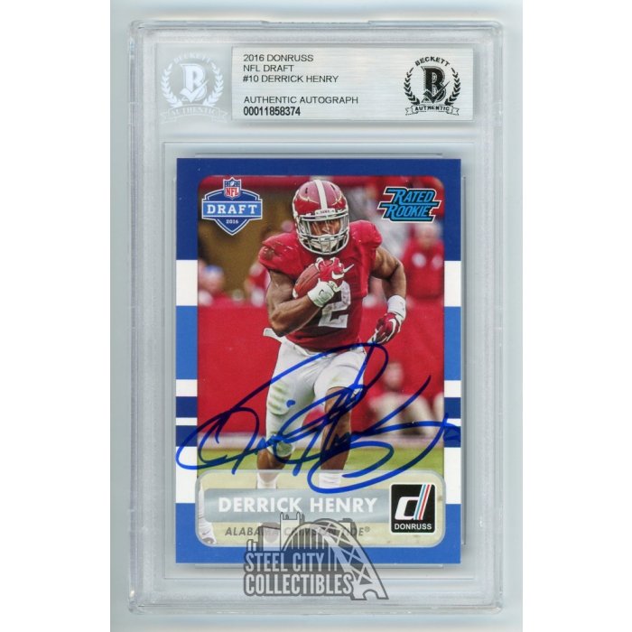 Derrick Henry 2016 Donruss NFL Draft Autograph Rookie RC Card #10 - BAS ...