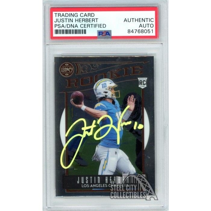 Justin Herbert 2020 Panini Legacy Autograph Rookie Card #203 PSA/DNA ...
