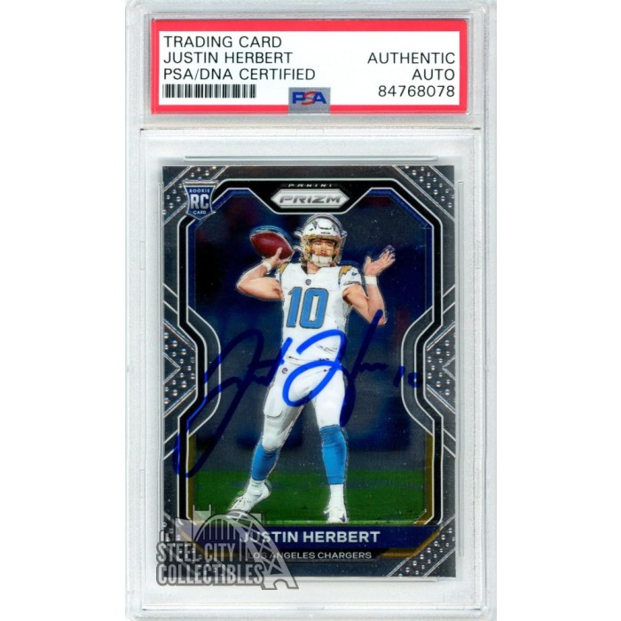 Justin Herbert 2020 Panini Prizm Football Autographed Rookie Card #325 ...