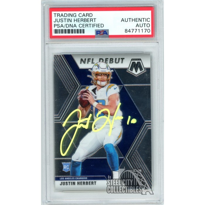 Justin Herbert 2020 Panini Mosaic Autographed Rookie Card #263 PSA/DNA ...