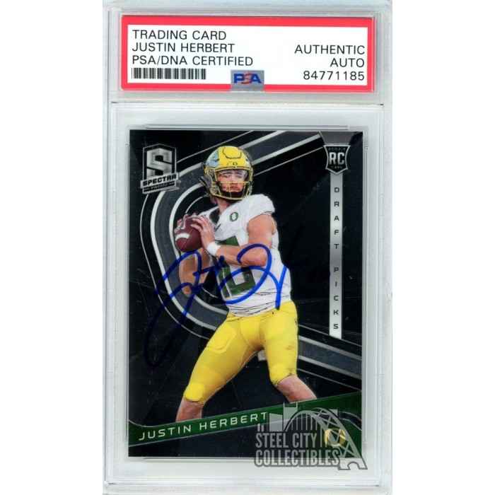 Justin Herbert 2020 Panini Chronicles Draft Picks Spectra Auto Rookie ...