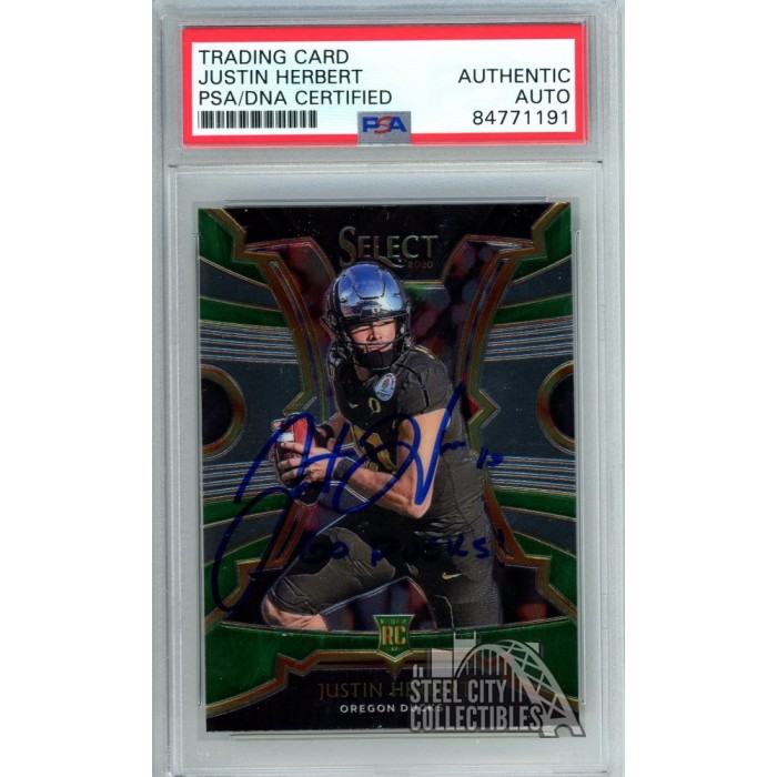 Justin Herbert 2020 Panini Select Certified "Go Ducks" Autograph Rookie ...