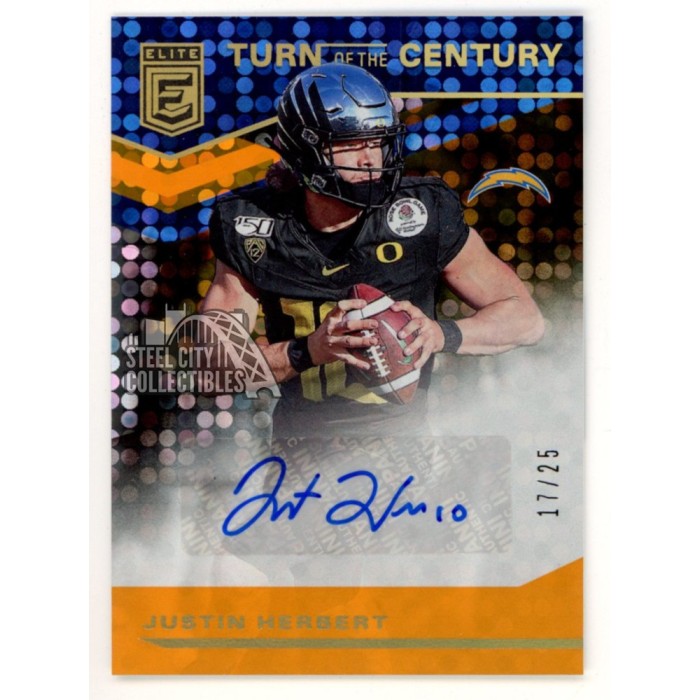 Justin Herbert 2020 Panini Elite Autograph Rookie Card #TC-JH 17/25 ...