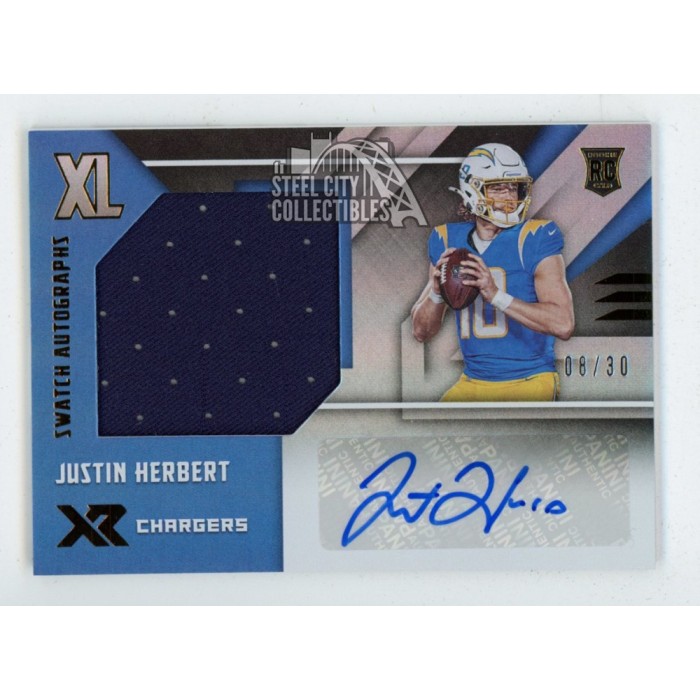 Justin Herbert 2020 Panini XR XL Autograph Jersey Rookie Card #RXL-JH ...