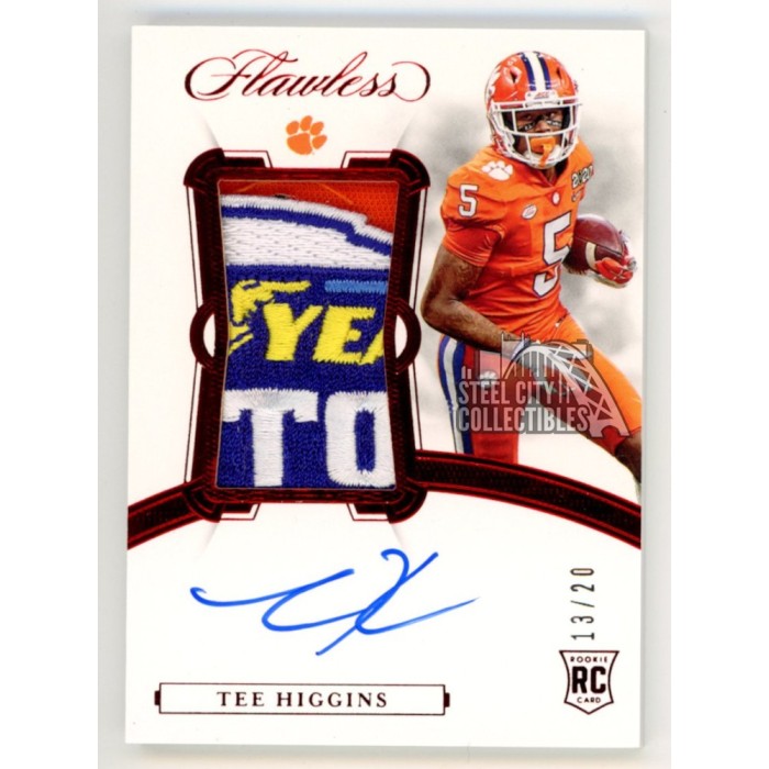 Tee Higgins 2020 Panini Flawless Collegiate Autograph Rookie Logo Patch ...