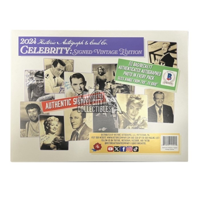 2024 Historic Autographs Celebrity Signed Vintage Edition 10-Box Case ...