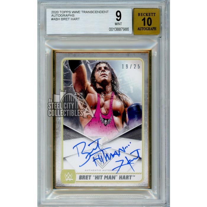Bret "Hit Man" Hart 2020 Topps Transcendent WWE Autograph Card 19/25 ...