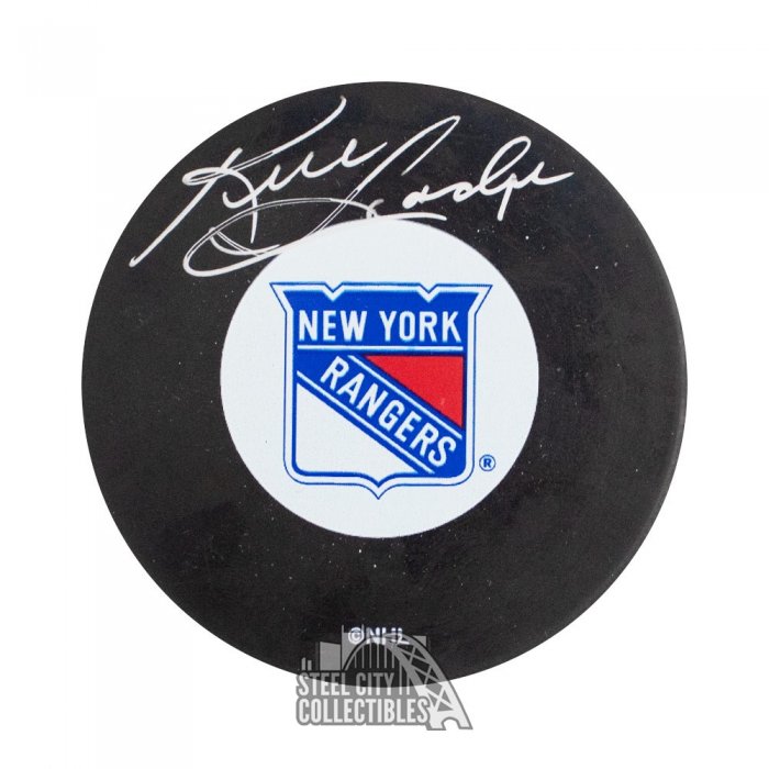 Ken Hodge Autographed New York Rangers Hockey Puck - JSA COA | Steel ...