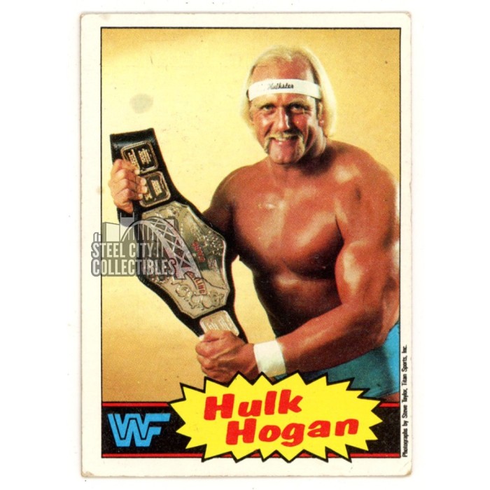 Hulk Hogan 1985 Topps WWF Yellow Background Rookie Card #1 | Steel City ...