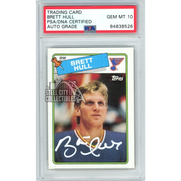 Brett Hull 1988 Topps Autograph Auto Hockey Card #66 PSA/DNA 10 (White ...
