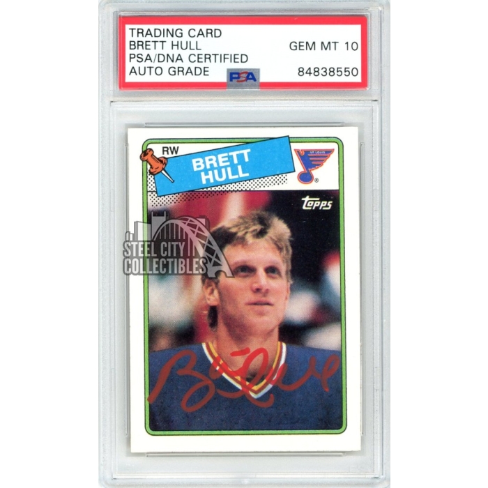 Brett Hull 1988 Topps Autograph Auto Hockey Card #66 PSA/DNA 10 (Red ...