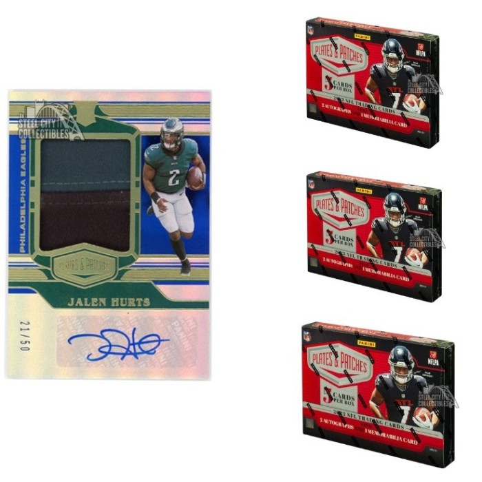 2023 Panini Plates & Patches Football Hobby 3-Box Random Division Group ...