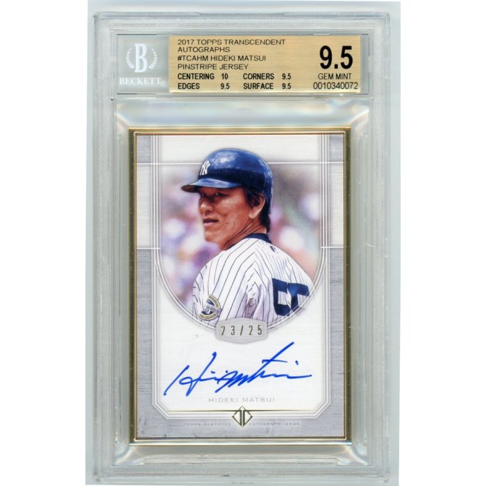 Hideki Matsui 2017 Topps Transcendent Framed Autograph 23/25 - BGS 9.5 ...
