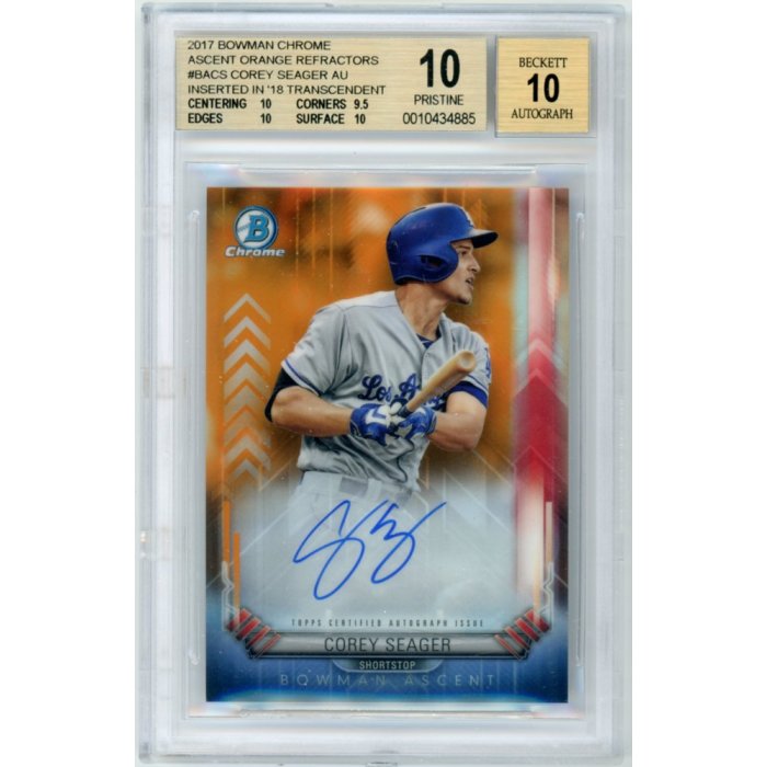 Corey Seager 2017 Transcendent Party Bowman Chrome Ascent Orange ...