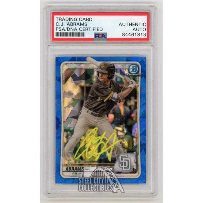 CJ Abrams 2020 Bowman Chrome Sapphire Autographed Card #BD-189 - PSA ...