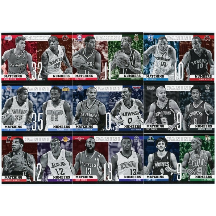 2012-13 Panini Basketball Matching Numbers 25-Card Insert Set | Steel ...