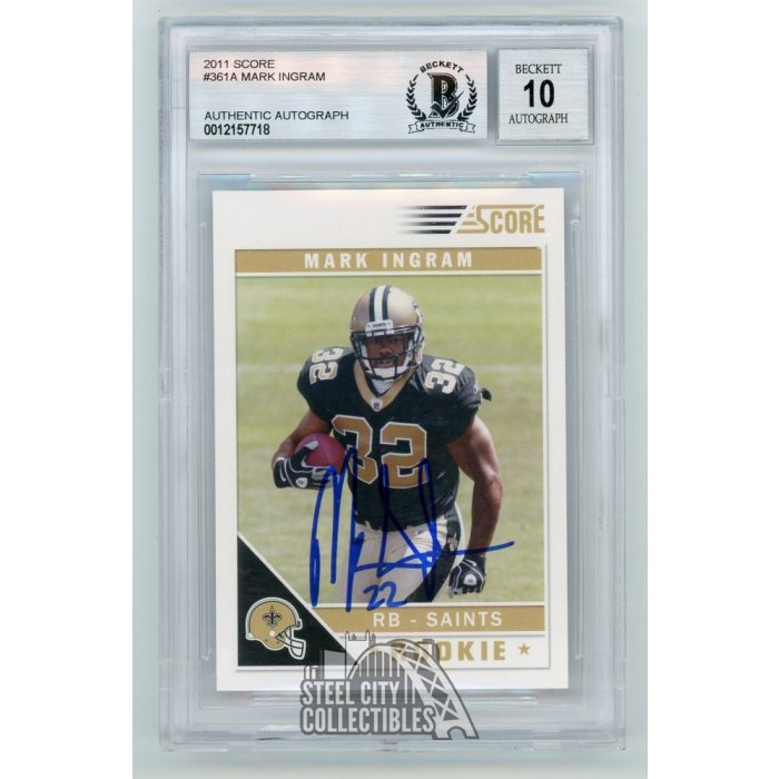 Mark Ingram Autographed 2011 Score Autographed Rookie RC Card - BAS 10 ...