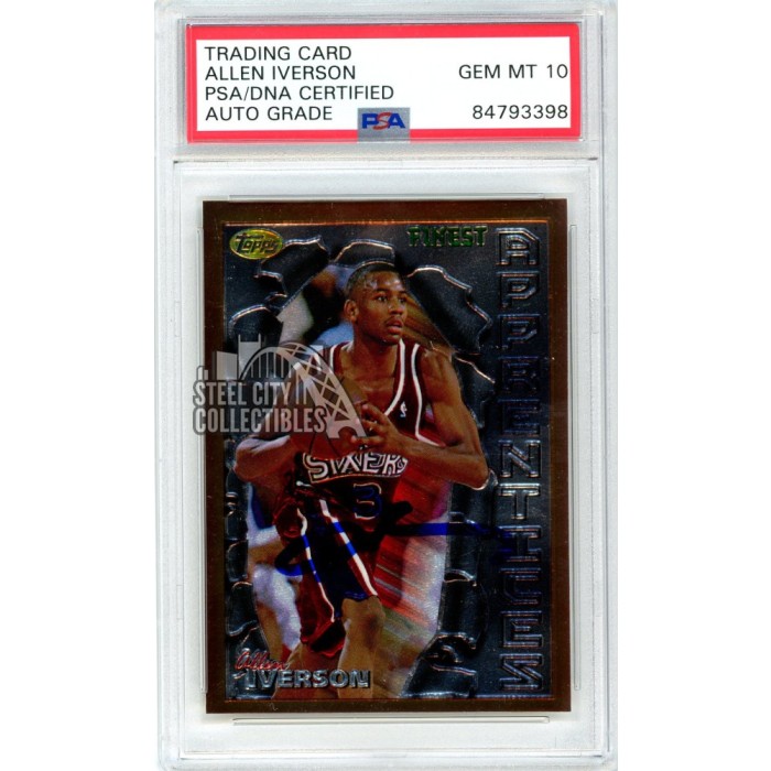 Allen Iverson 1996-97 Topps Finest Autograph Rookie Card #69 PSA/DNA 10 ...