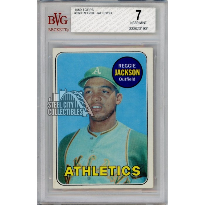 Reggie Jackson 1969 Topps Baseball Rookie Card #260 BVG 7 Near Mint ...