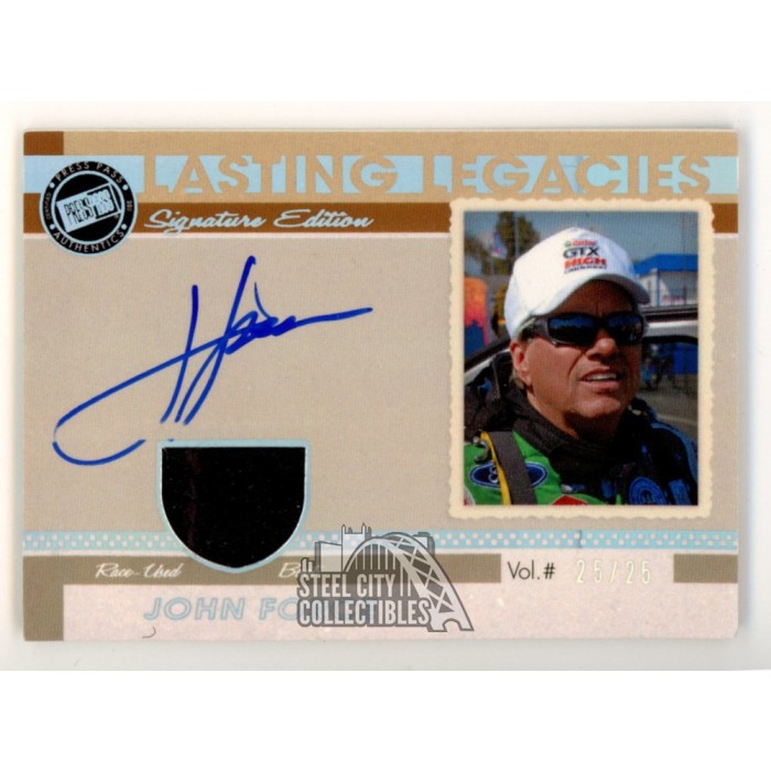 John Force 2011 Press Pass Legends Lasting Legacies Autograph Relic ...
