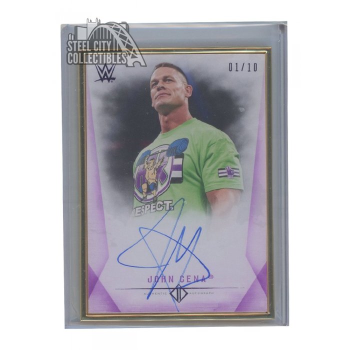 John Cena 2019 Topps WWE Transcendent Collection Auto Purple 1/10 ...