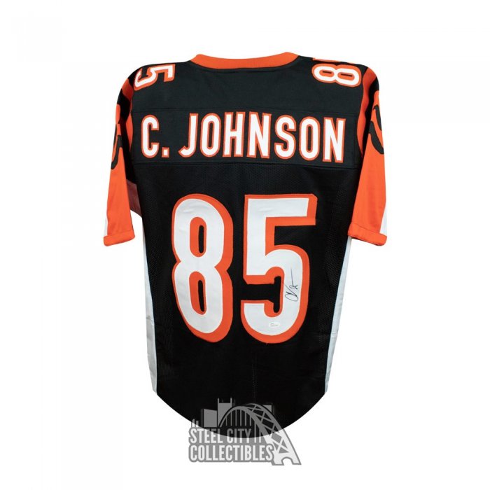 Chad Johnson Autographed Cincinnati Custom Black Football Jersey JSA ...