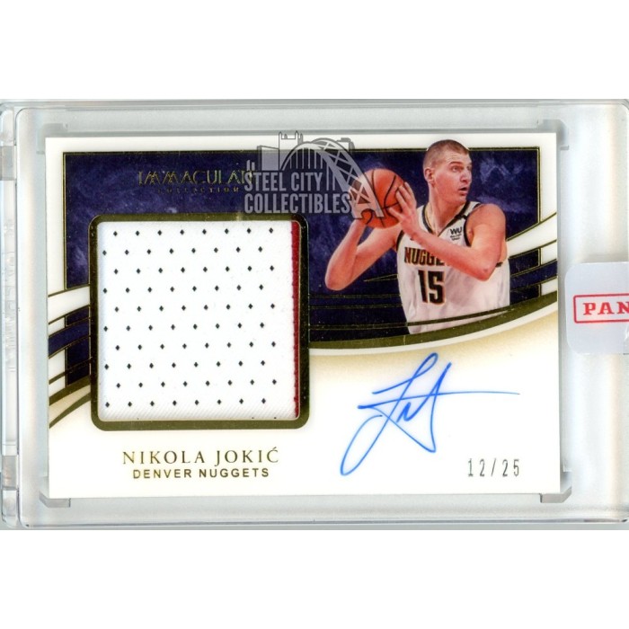 Nikola Jokic 2019-20 Panini Immaculate Basketball Jumbo Patch Autograph ...