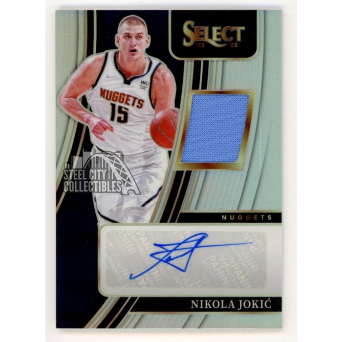 Nikola Jokic 2021-22 Panini Select Silver Autograph Jersey Card #AM-NJK ...