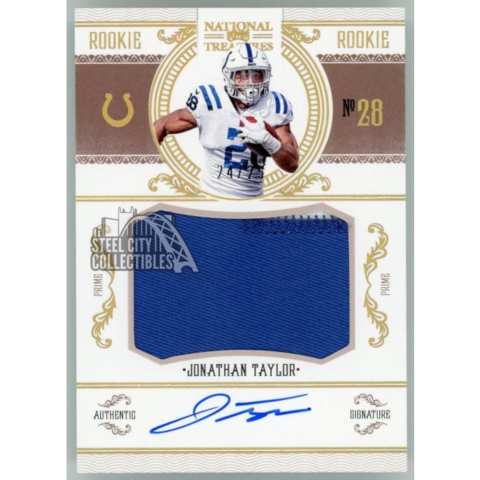 Jonathan Taylor 2020 Panini National Treasures Rookie Patch Autograph ...