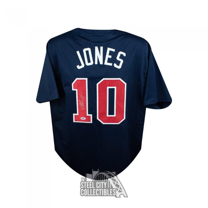 Chipper Jones Autographed Atlanta Custom Baseball Jersey - PSA/DNA COA ...