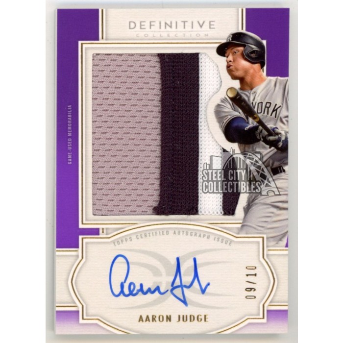 Aaron Judge 2020 Topps Definitive Purple Autograph Patch Card 09/10 ...