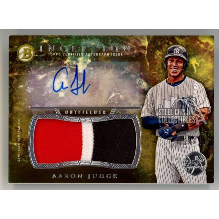 Aaron Judge 2016 Bowman Inception Prospect Gold Autograph Patch Card 24 ...