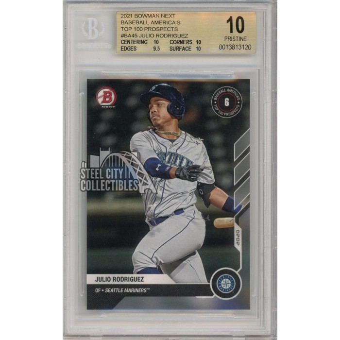 Julio Rodriguez 2021 Bowman Next Rookie Card #BA-45 BGS 10 Pristine ...