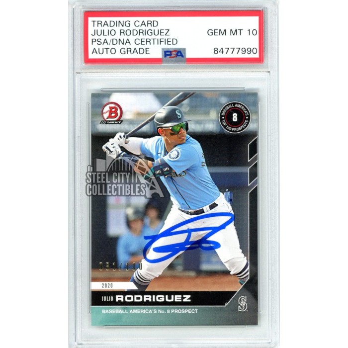 Julio Rodriguez 2020 Bowman Next Autograph Rookie Card /100 #TR-8 PSA ...