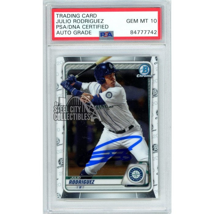 Julio Rodriguez 2020 Bowman Chrome Autographed Card #BCP-19 PSA/DNA 10 ...