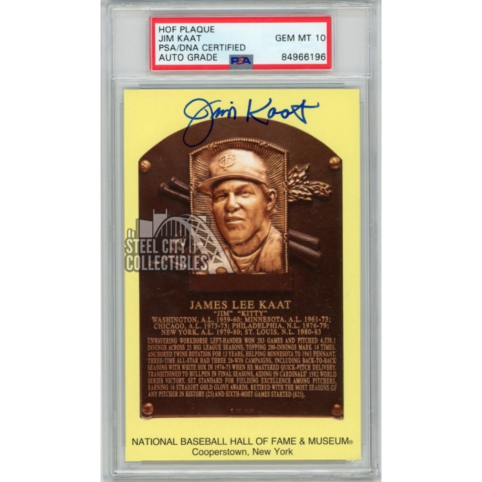 Jim Kaat Autographed HOF Plaque Postcard - PSA/DNA Gem MT 10 | Steel ...