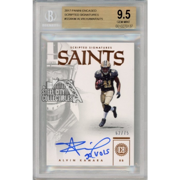 Alvin Kamara 2017 Panini Encased Scripted Signatures Autograph Rookie ...