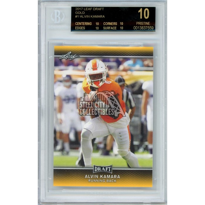 Alvin Kamara 2017 Leaf Draft Gold #1 Rookie Card - BGS 10 Pristine ...