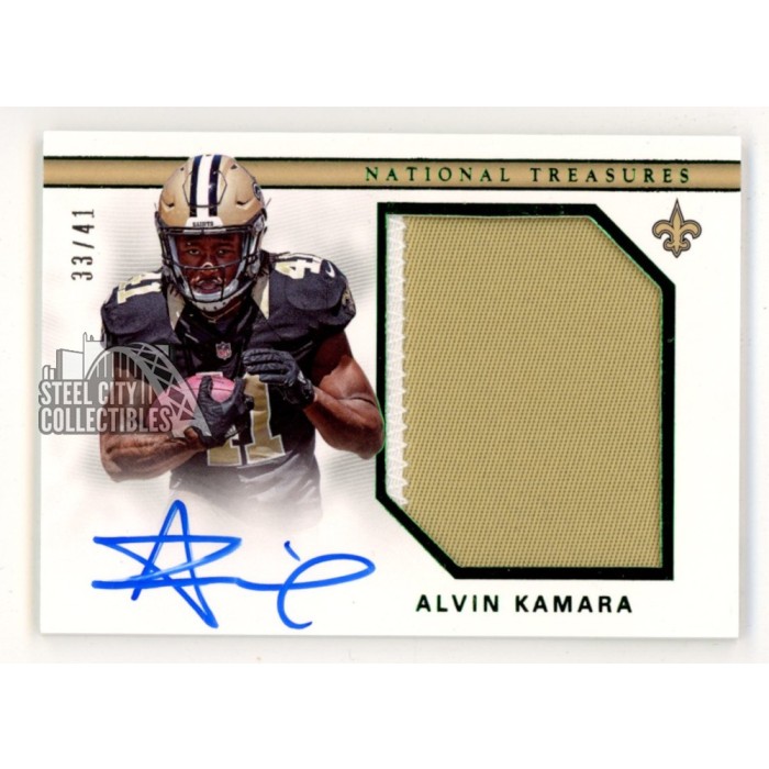 Alvin Kamara 2017 Panini National Treasures Autograph Rookie Patch Card ...