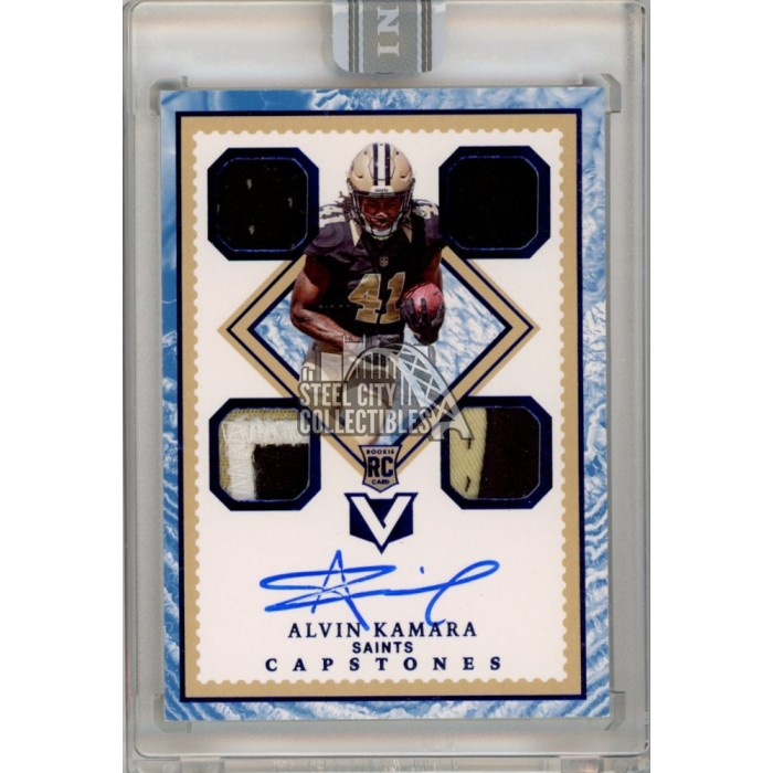 Alvin Kamara 2017 Panini Vertex Quad Patch Autograph Rookie Card #113 ...