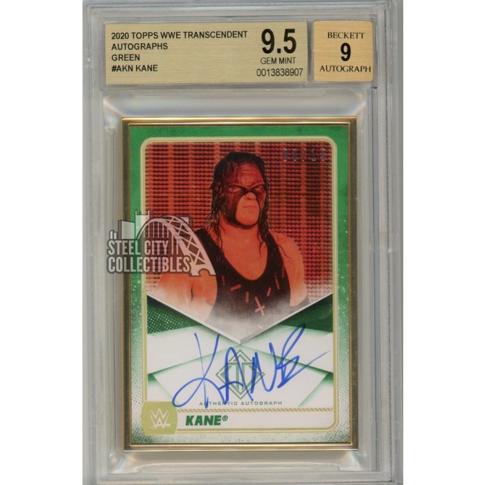 Kane 2020 Topps Transcendent WWE Green Autograph Card 03/15 BGS 9.5 ...