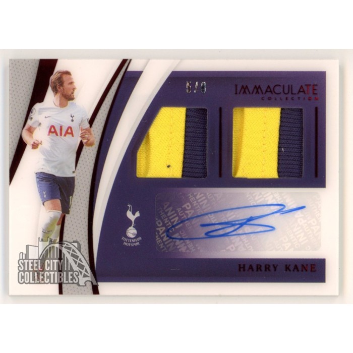 Harry Kane 2021 Panini Immaculate Autograph Dual Patch Card #DU-HK 5/6 ...