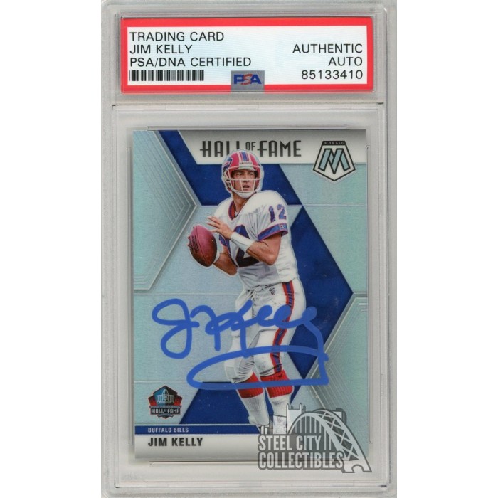 Jim Kelly 2020 Panini Mosaic Silver Autograph Card #295 PSA/DNA (Blue ...