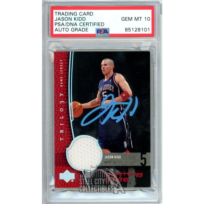 Jason Kidd 2004-05 Upper Deck Trilogy Autograph Jersey Card #CE-JK PSA ...