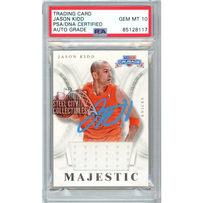 Jason Kidd 2012-13 Panini Crusade Autograph Jersey Card #27 PSA/DNA 10 ...