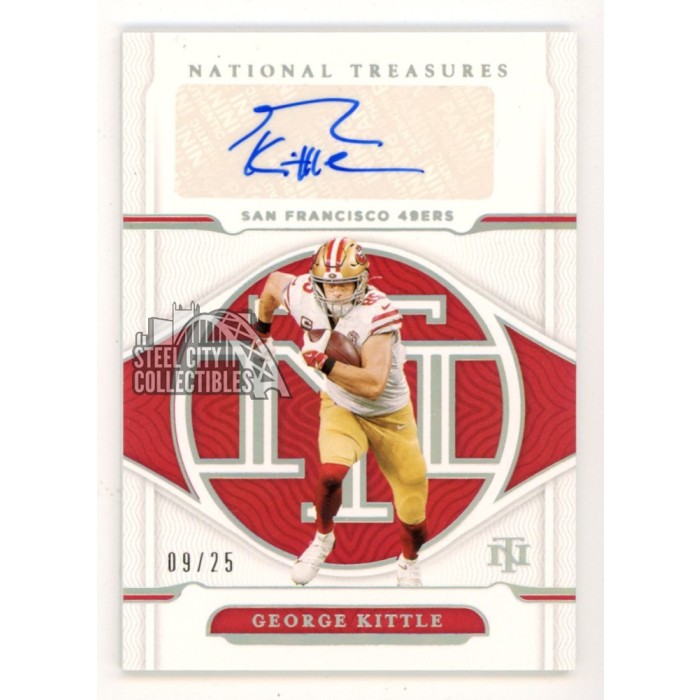 George Kittle 2021 Panini National Treasures Autograph Card #S-GK 09/25 ...