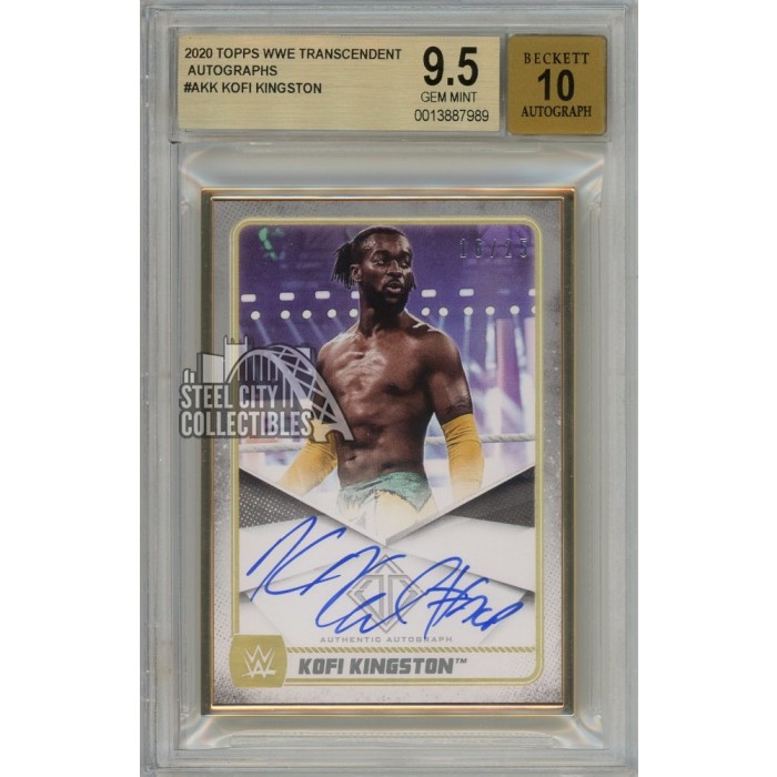 Kofi Kingston 2020 Topps Transcendent WWE Autograph Card 16/25 BGS 9.5 ...