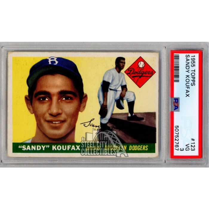 Sandy Koufax 1955 Topps Baseball Rookie Card #123 PSA 3 Very Good ...