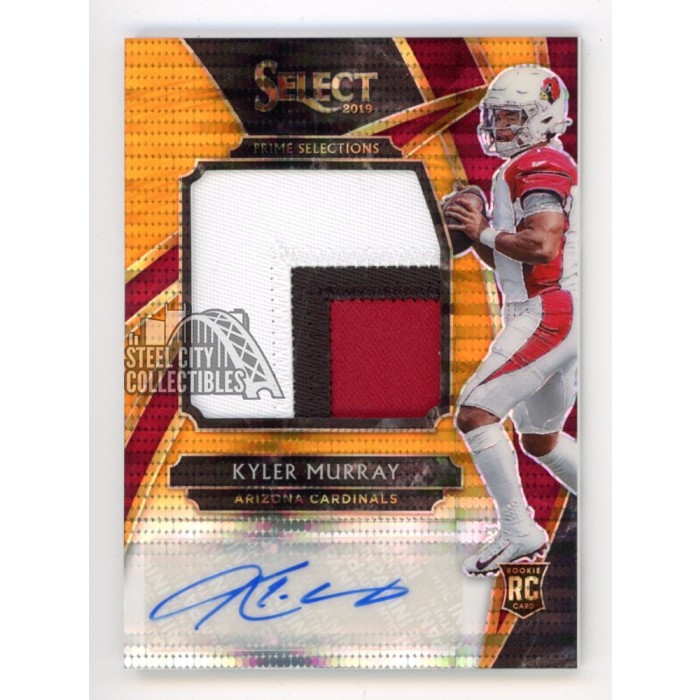 Kyler Murray 2019 Panini Select Orange Autograph Patch Rookie Card #PSP ...